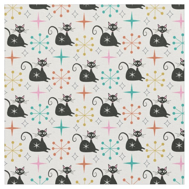 Vintage Mid-Century Atomic 1950s Fabric | Zazzle