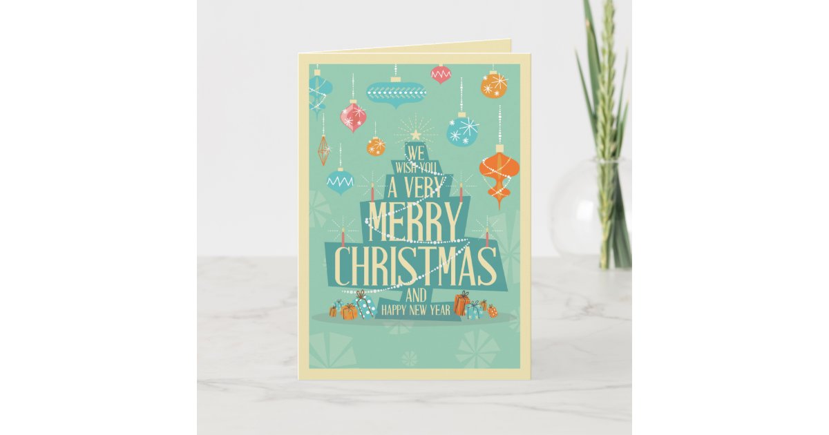 Mid-century Christmas Tree Holiday Card | Zazzle