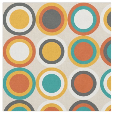 Modern Mid Century Circles Geometric Pattern Fabric | Zazzle