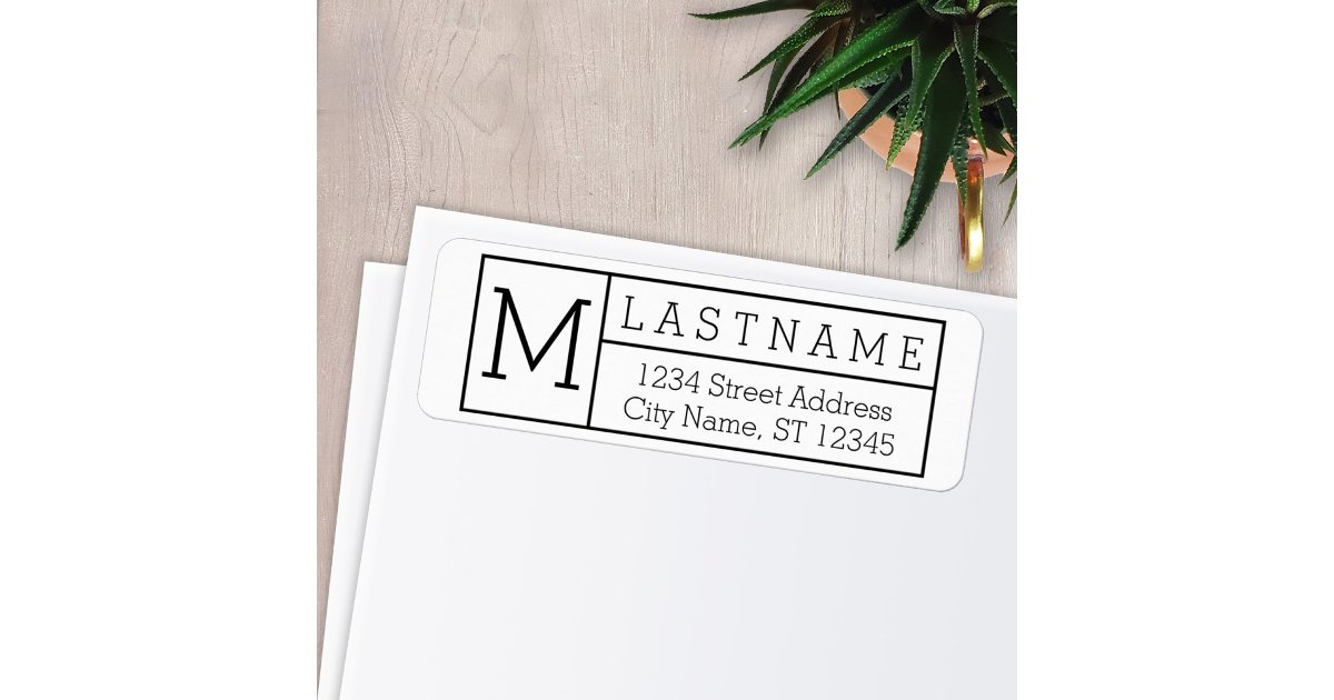 Mid Century Custom Family Name - Return Address Label | Zazzle