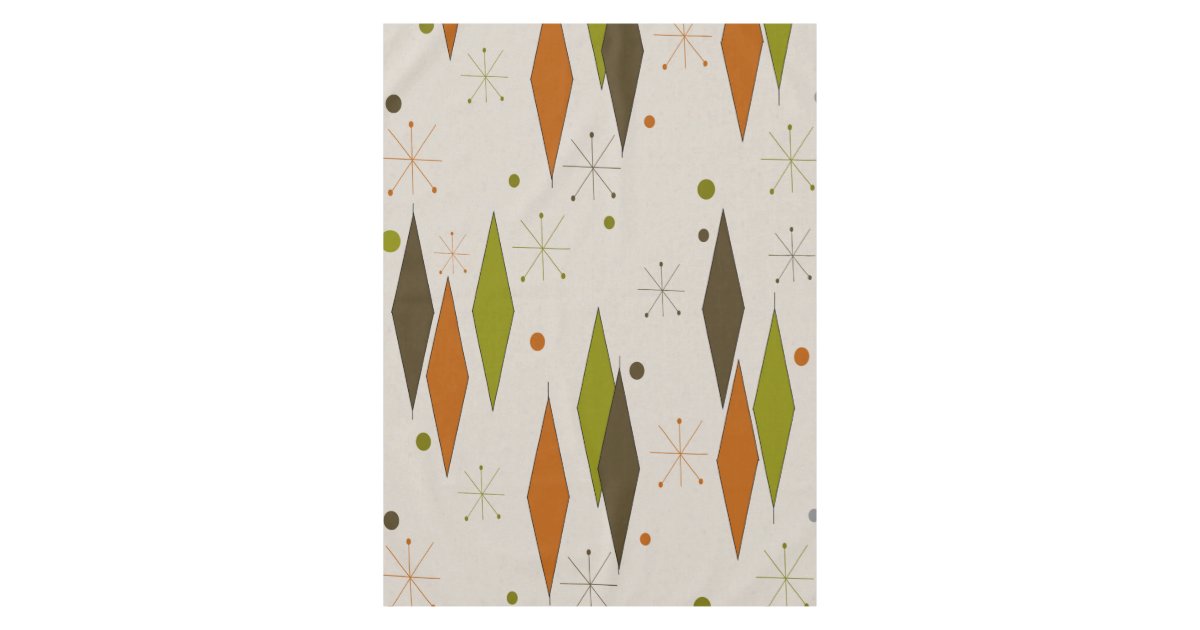 Mid-Century Diamond Pattern Tablecloth | Zazzle