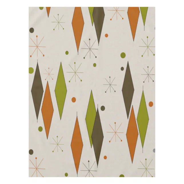 Mid-Century Diamond Pattern Tablecloth | Zazzle