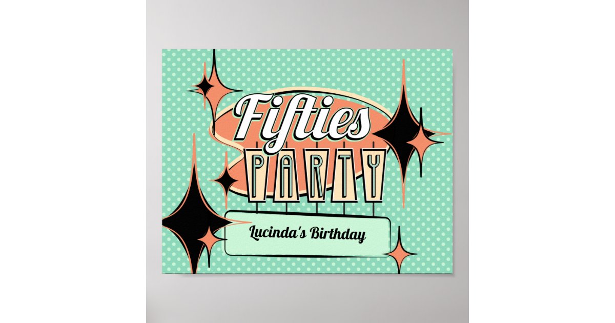 Mid-Century Fifties Party Poster | Zazzle