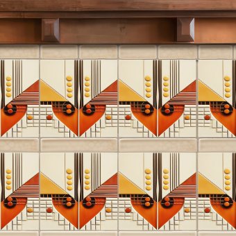 Mid-Century Geometric Symmetry Art Deco Ceramic Tile | Zazzle