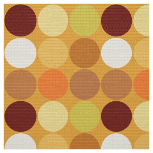 Mid-Century Giant Dots, Mustard Gold and Brown Fabric | Zazzle