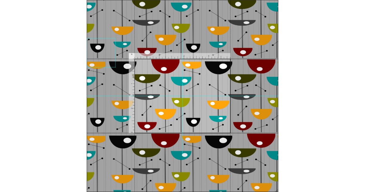 Mid-Century Half Moons Floral Fabric | Zazzle