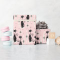 Mid Century Meow Retro Atomic Cats on Warm Pink Wrapping Paper | Zazzle