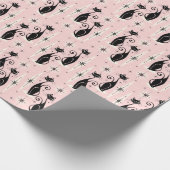 Mid Century Meow Retro Atomic Cats on Warm Pink Wrapping Paper | Zazzle