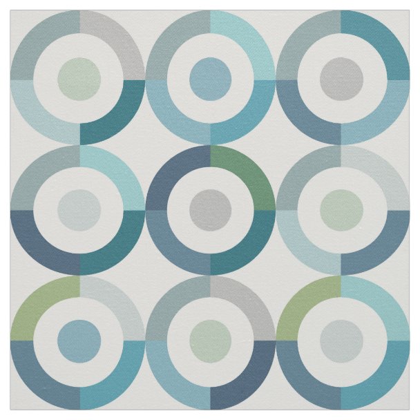 Mid Century Mod Geometric Link Pattern Fabric | Zazzle