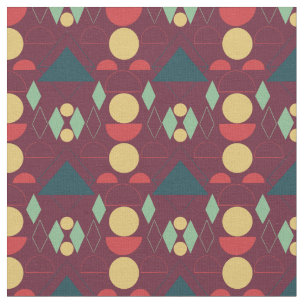 Mid Century Mod Geometric Link Pattern Fabric | Zazzle