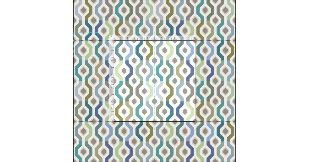 Mid Century Mod Geometric Link Pattern Fabric | Zazzle