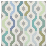 Green and white retro mod geometric pattern fabric | Zazzle.com