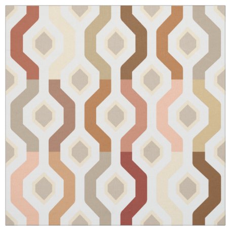 Mid Century Mod Geometric Link Pattern Fabric | Zazzle