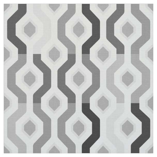 Modern Mid Century Funky Geometric Pattern Fabric | Zazzle