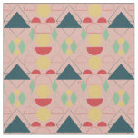 Mid Century Mod Geometric Link Pattern Fabric | Zazzle