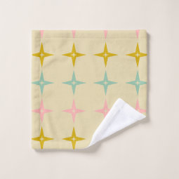Mid Century Mod Stars in Vintage Colors Bath Towel Set | Zazzle