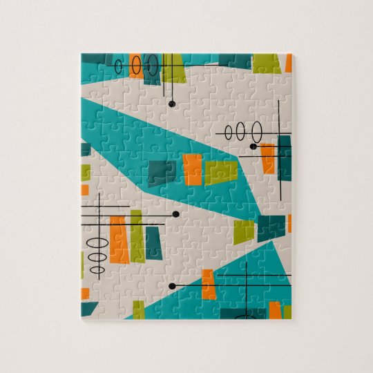 Mid-Century Modern Abstract #55 Jigsaw Puzzle | Zazzle.com