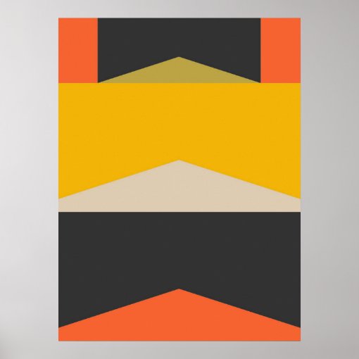 Mid Century Modern Abstract Art Geometric Shapes Poster | Zazzle
