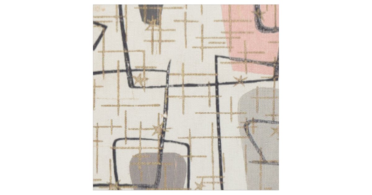 Mid Century Modern Abstract Fabric | Zazzle