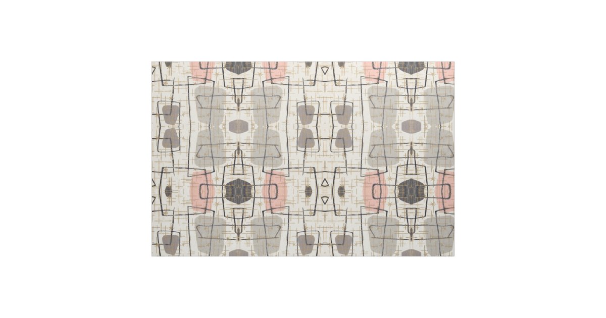 Mid Century Modern Abstract Fabric | Zazzle