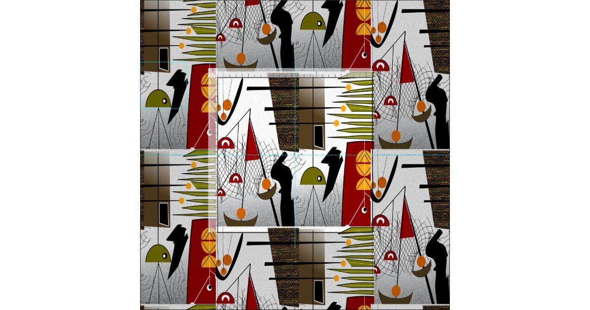 Mid-Century Modern Abstract Fabric | Zazzle