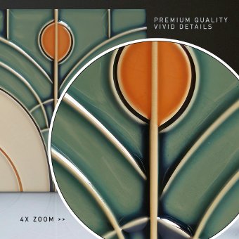 Mid-Century Modern Abstract Geometric Symmetry Ceramic Tile | Zazzle