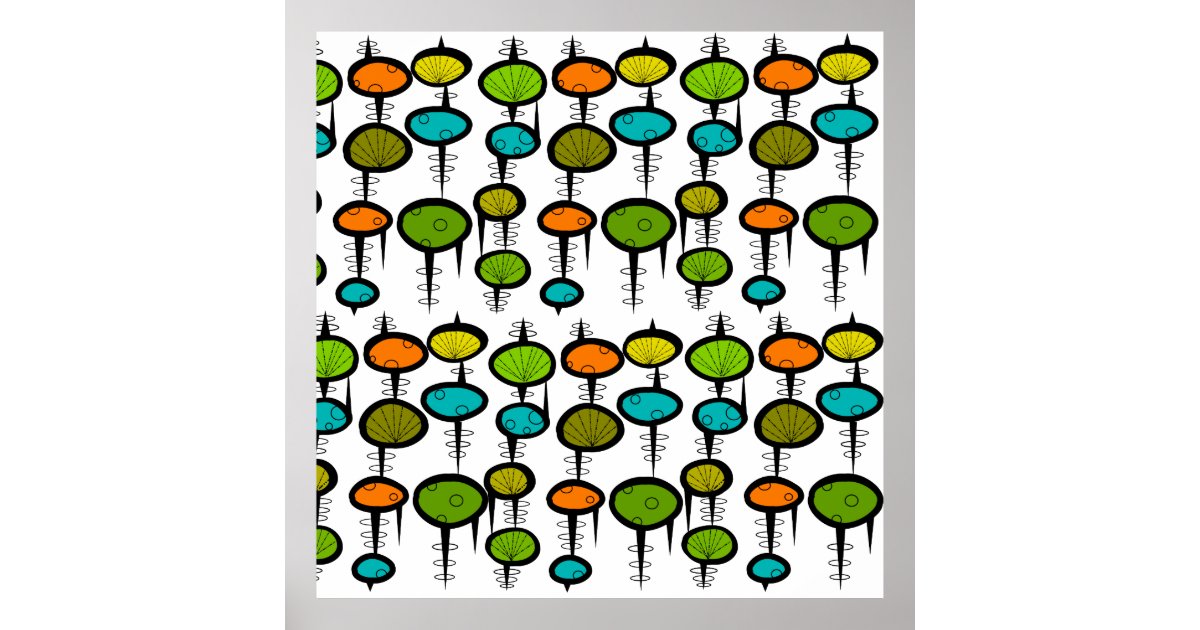 Mid-Century Modern Abstract Poster #44 | Zazzle
