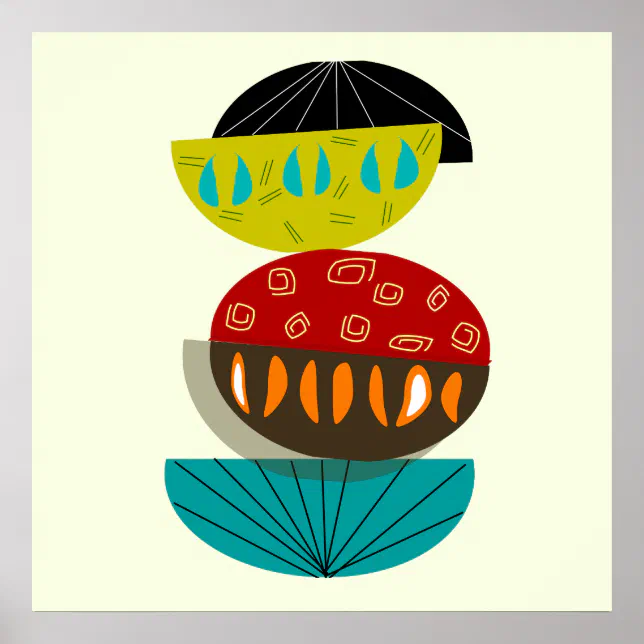 Mid-Century Modern Abstract Poster #56 | Zazzle