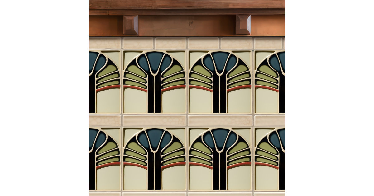 Mid-Century Modern Abstract Symmetry Arts Crafts Ceramic Tile | Zazzle