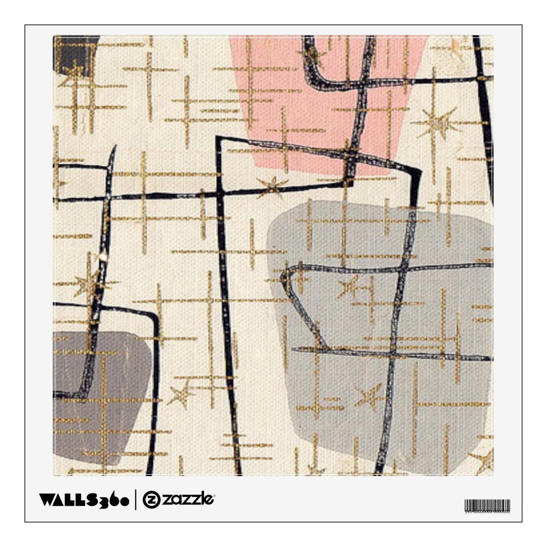 Mid Century Modern Abstract Wall Decal | Zazzle