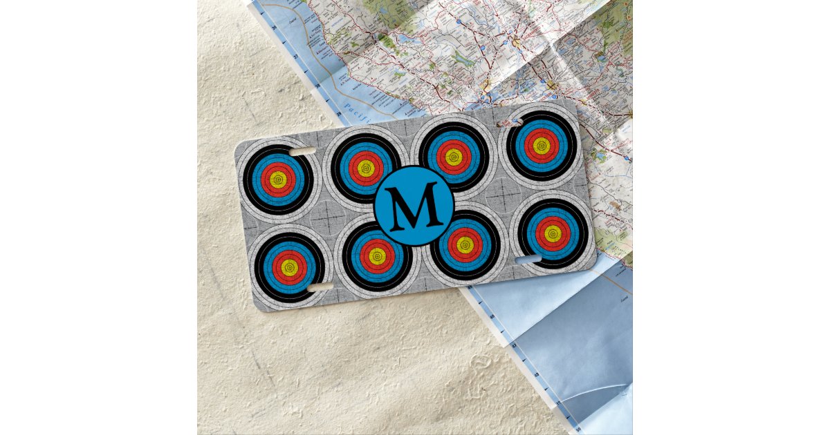 Mid Century Modern Archery Targets Pattern License Plate | Zazzle