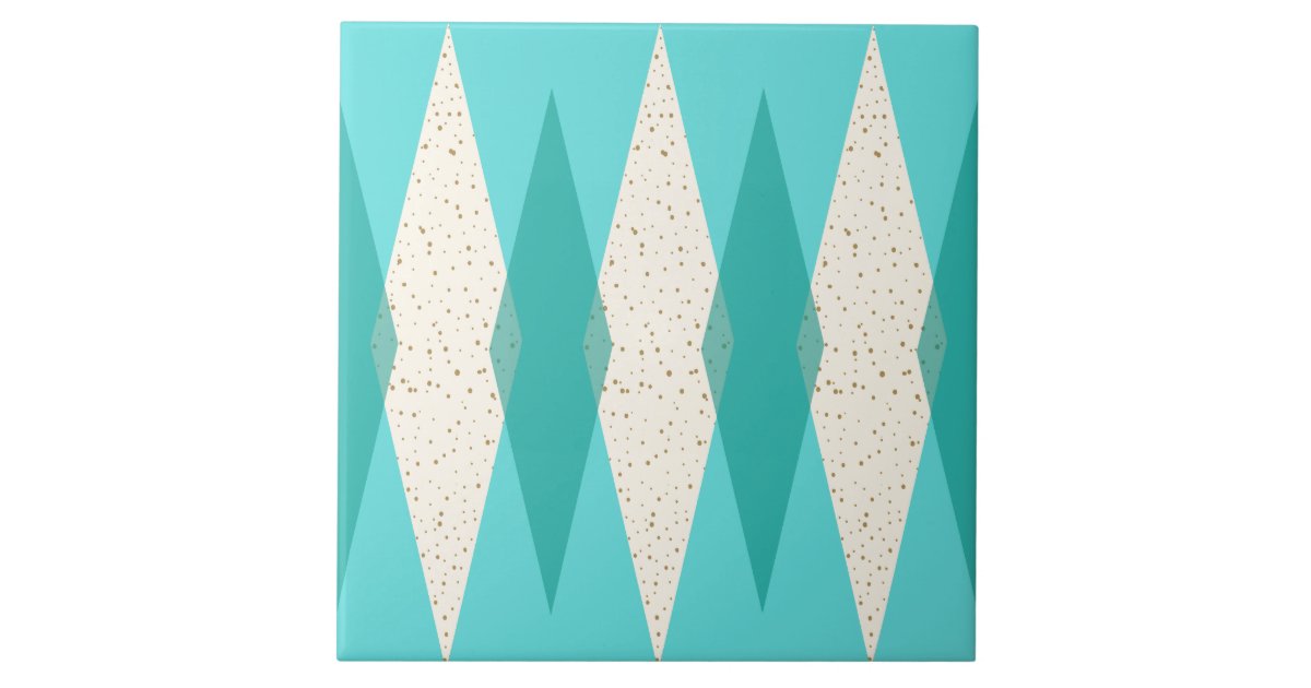 Mid Century Modern Argyle Ceramic Tile | Zazzle