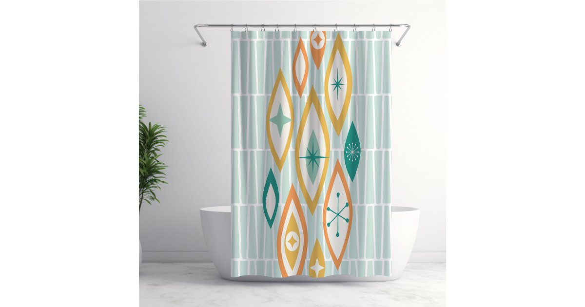 Mid Century Modern Atomic Age Abstract Shower Curtain | Zazzle