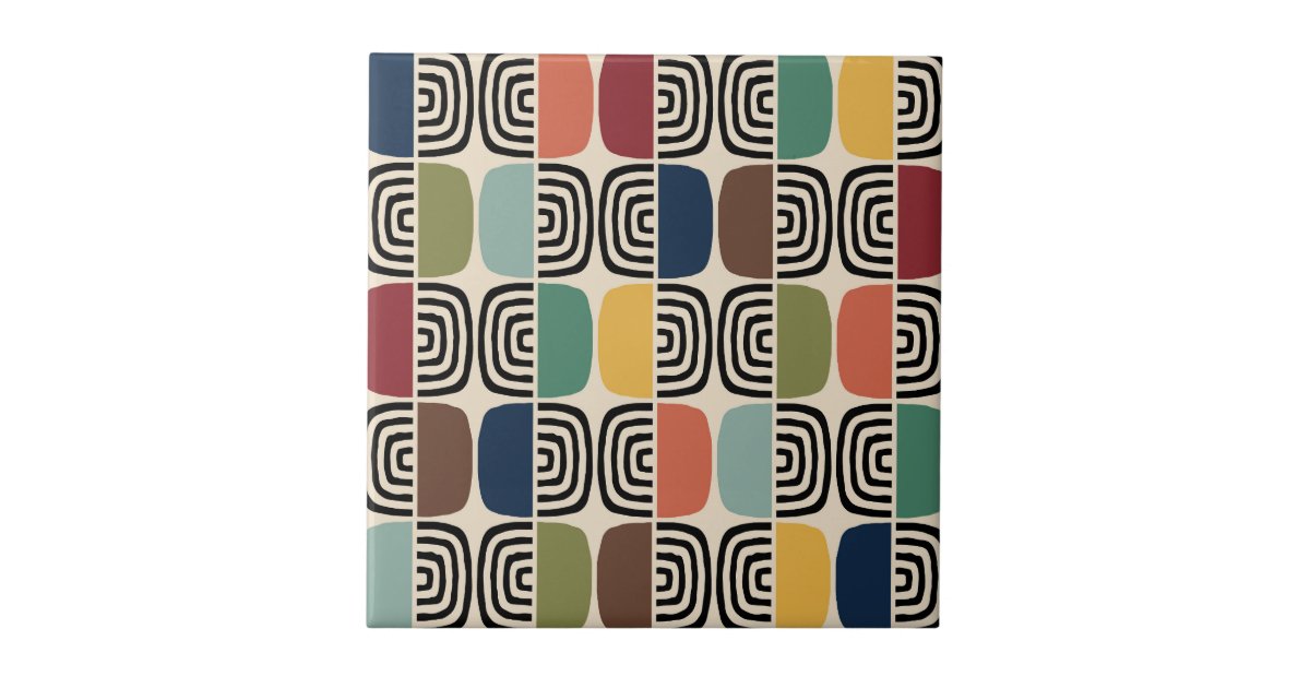 Mid Century Modern Atomic Age Ceramic Tile | Zazzle