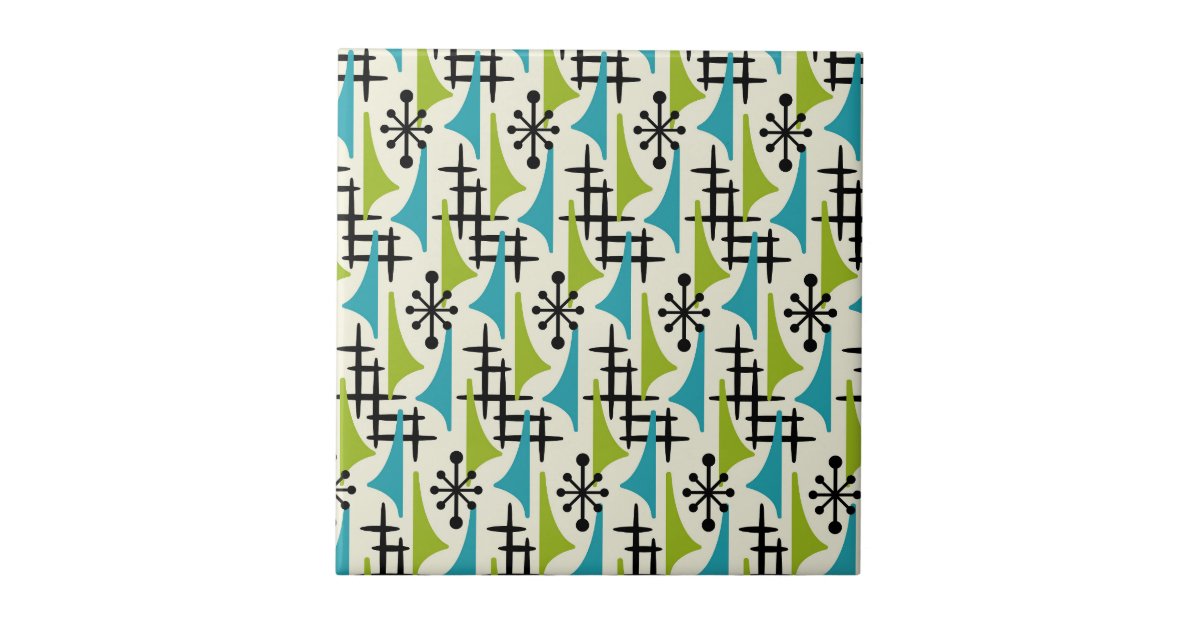 Mid Century Modern Atomic Age Pattern Ceramic Tile | Zazzle