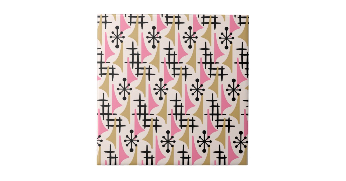 Mid Century Modern Atomic Age Pattern Ceramic Tile | Zazzle