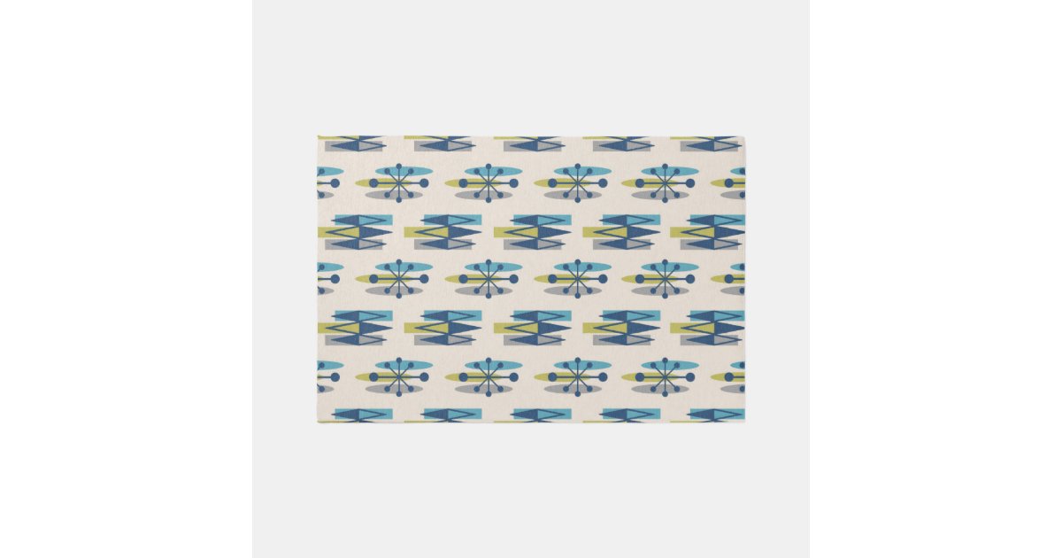 Mid Century Modern Atomic Age Pattern Rug | Zazzle