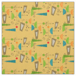 Mid-Century Atomic Inspired Pattern Fabric | Zazzle