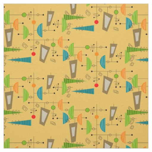 Mid-Century Modern Atomic Inspired Fabric 29 | Zazzle