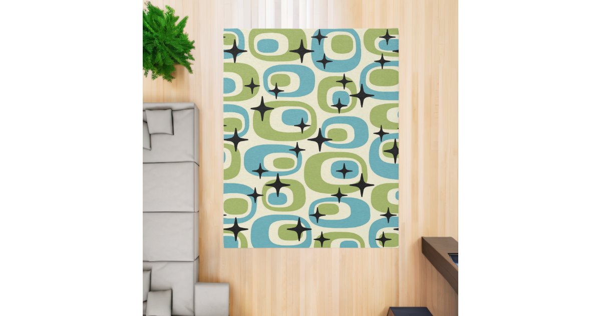 Mid Century Modern Atomic Pattern Rug | Zazzle