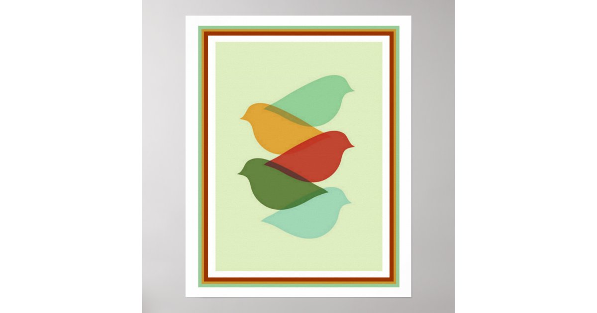 Mid Century Modern Bird Design Print | Zazzle
