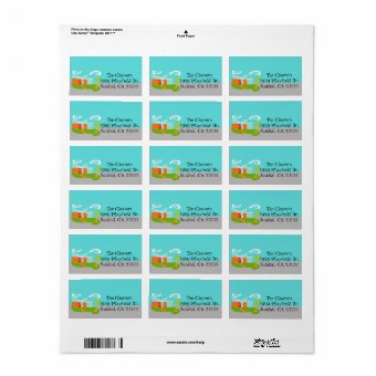Mid Century Modern Cartoon House Address Labels | Zazzle
