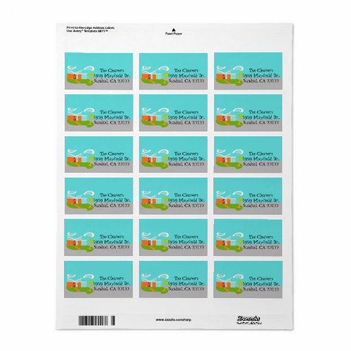 Mid Century Modern Cartoon House Address Labels | Zazzle