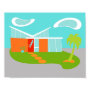 Mid Century Modern Cartoon House Poster | Zazzle