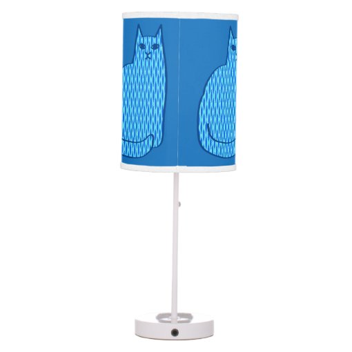 Mid-Century Modern Cat, Cobalt and Light Blue Table Lamp | Zazzle