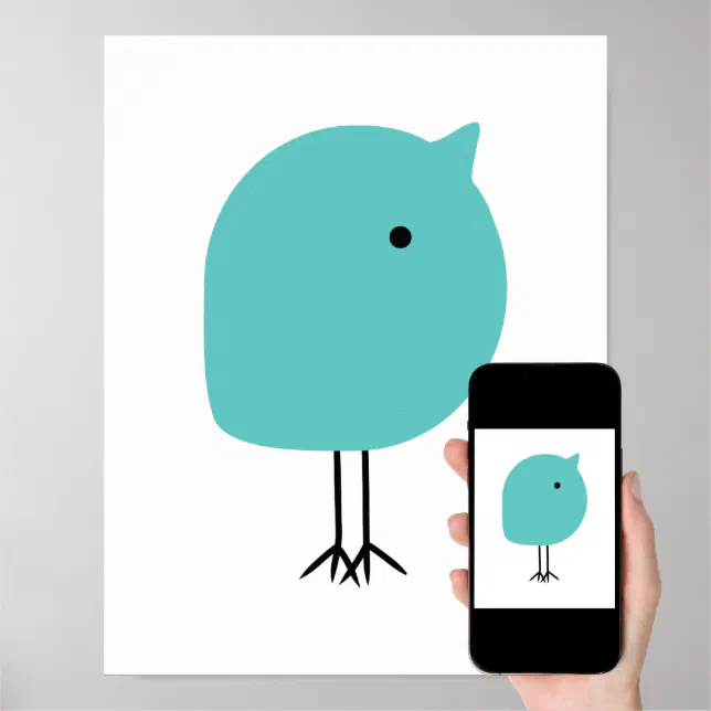 Mid Century Modern Chick Baby Nursery Art Poster | Zazzle