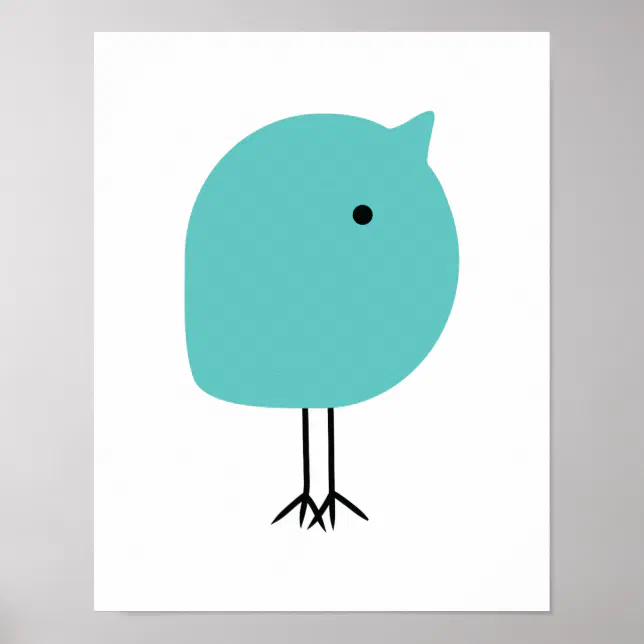 Mid Century Modern Chick Baby Nursery Art Poster | Zazzle