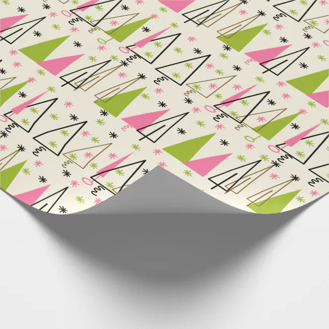 Mid-Century Modern Christmas Tree Wrapping Paper | Zazzle