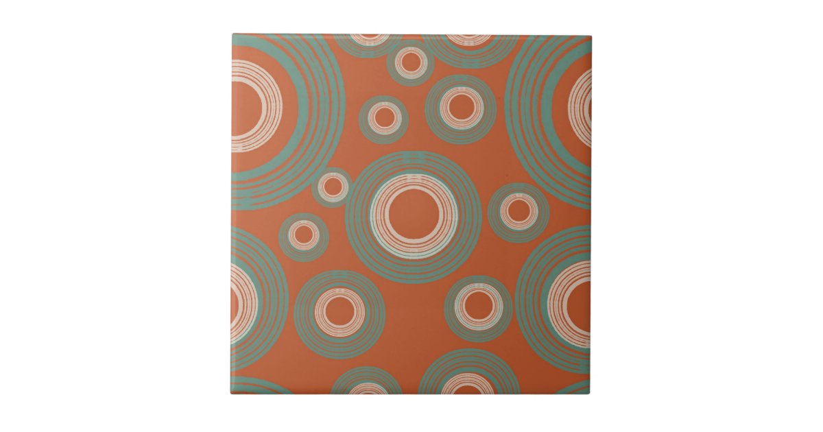 Mid Century Modern Circle Ceramic Tile | Zazzle