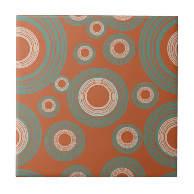 Mid Century Modern Circle Ceramic Tile | Zazzle